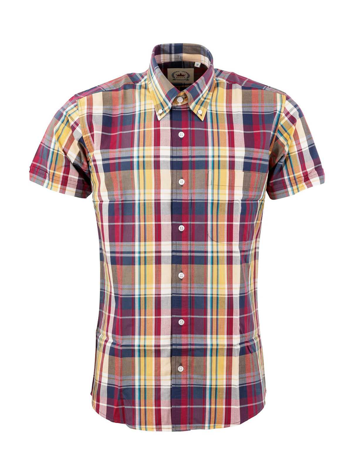 Men's Purple & Yellow Check Shirt | Men's Vintage Shirt | Relco London