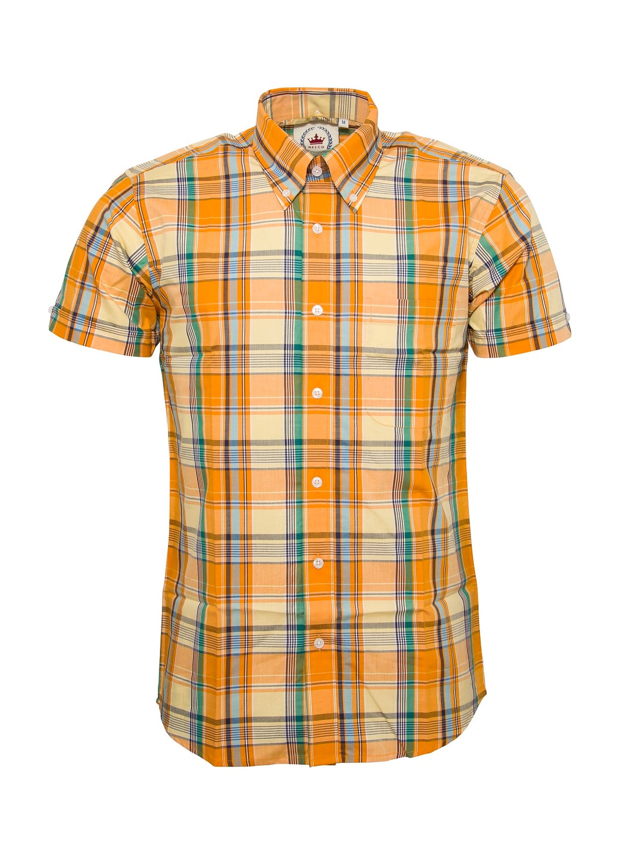 Men's Orange Check Shirt | Men's Vintage Shirt | Relco London