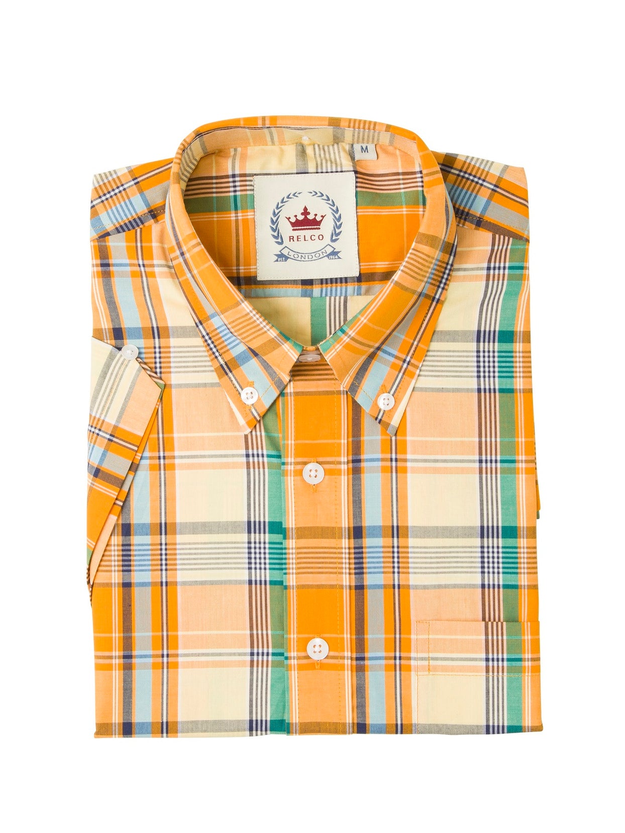 Men's Orange Check Shirt | Men's Vintage Shirt | Relco London