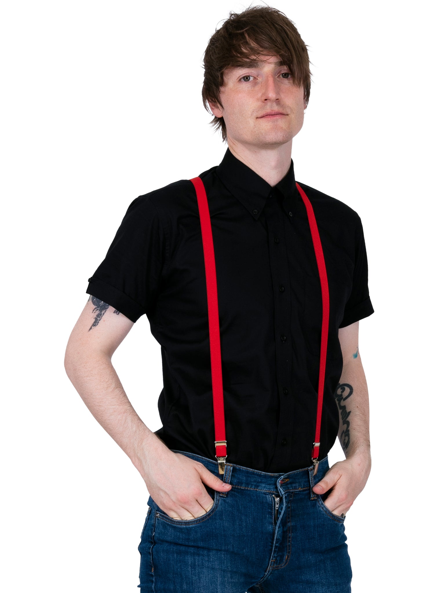 Mens Red Braces | Vintage Clothing | Relco London