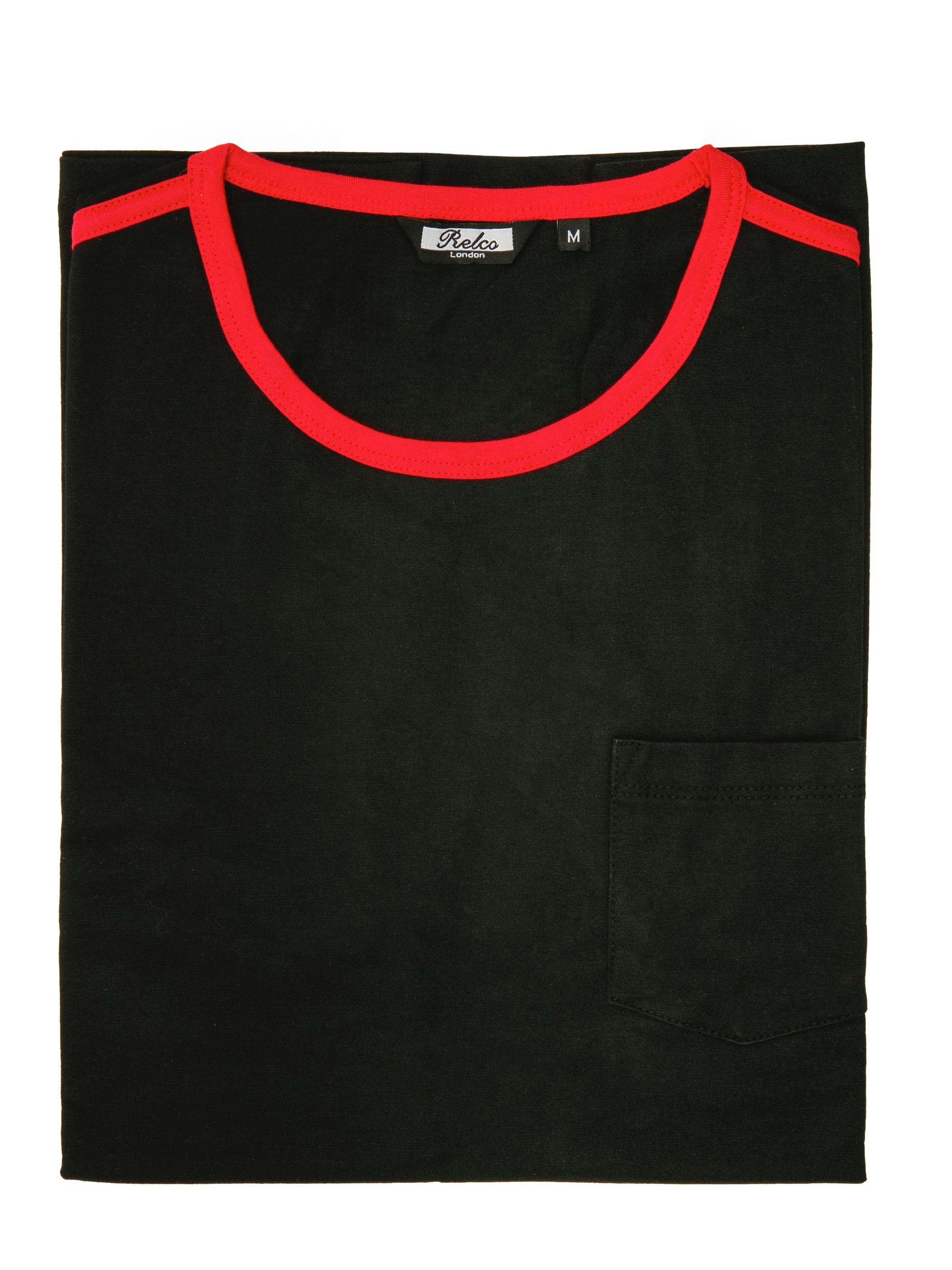 Mens Black & Red Ringer T Shirt | Vintage Clothing | Relco London